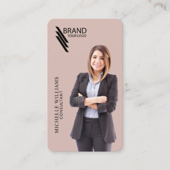 Professional Elegant Photo And Logo Business Card | Zazzle