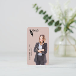 Professional Elegant Photo And Logo Business Card | Zazzle