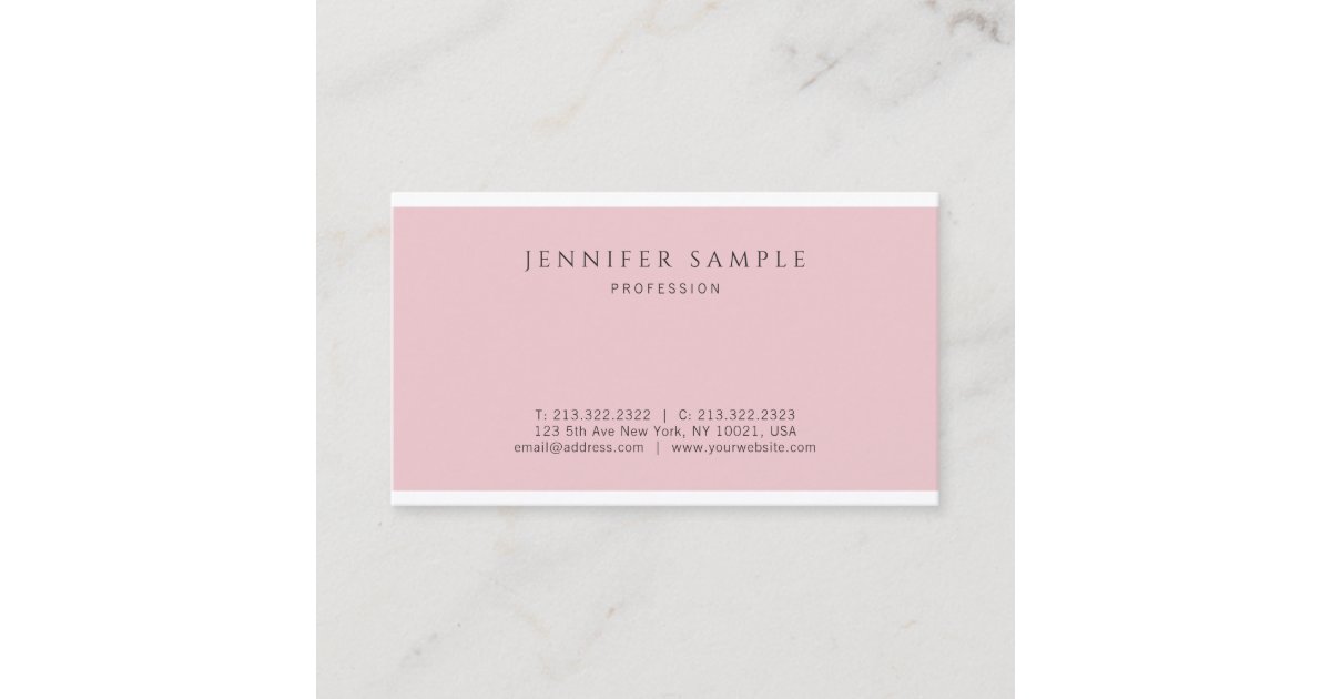 Professional Elegant Pink Modern Simple Design Business Card | Zazzle