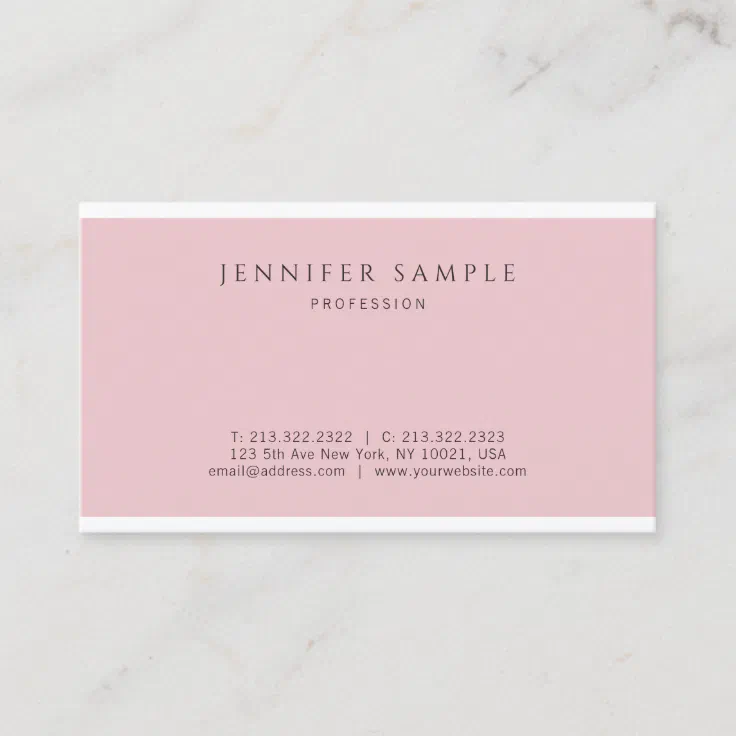 Professional Elegant Pink Modern Simple Design Business Card | Zazzle