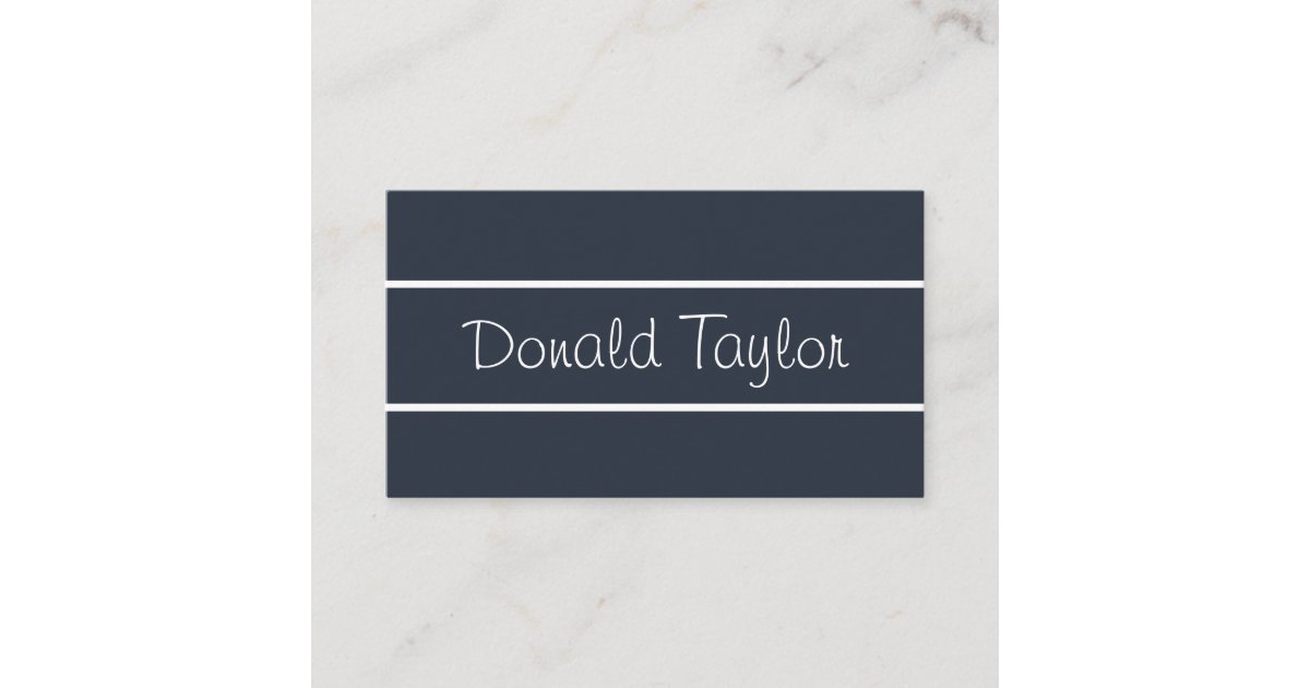 Professional Elegant Plain Simple Modern Blue Busi Business Card | Zazzle
