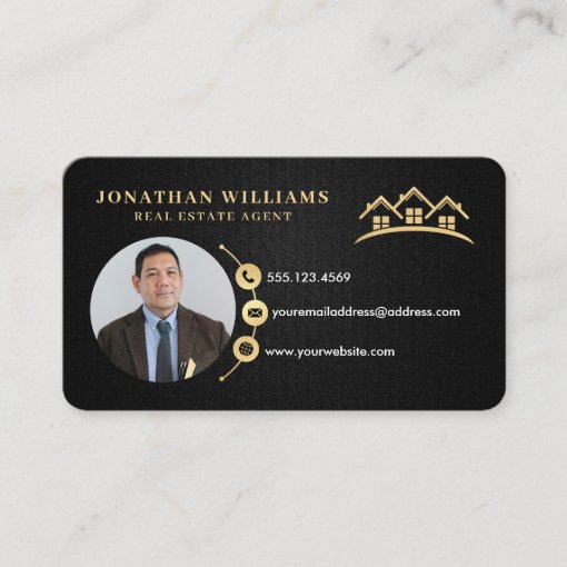 Professional Elegant Real Estate Agent Photo Business Card | Zazzle