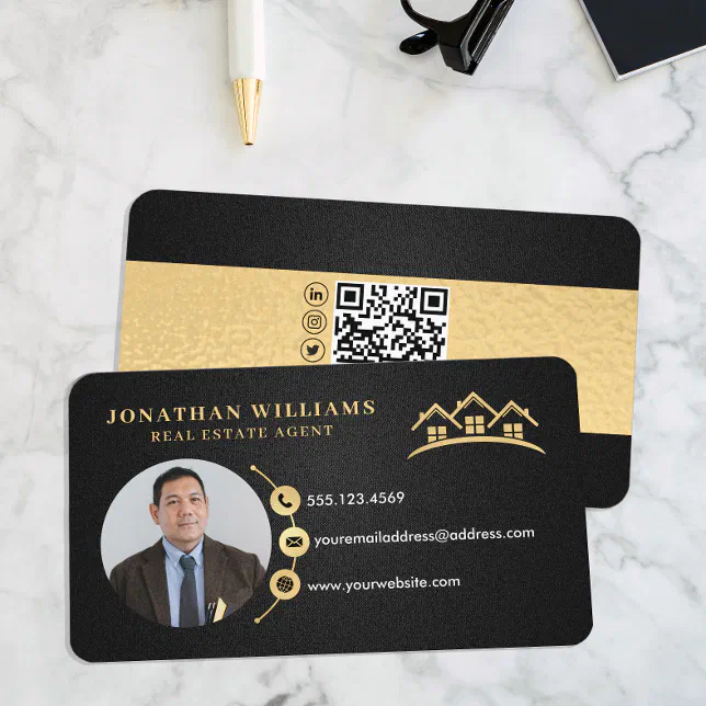 Professional Elegant Real Estate Agent Photo Business Card | Zazzle