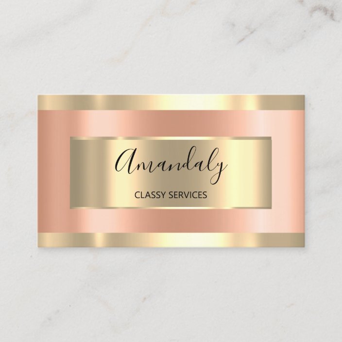 Professional Elegant Rose Gold CONSULTING Blogger Business Card ...
