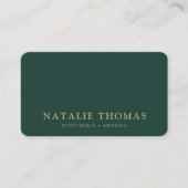Professional Elegant Simple Emerald Green and Gold Business Card | Zazzle