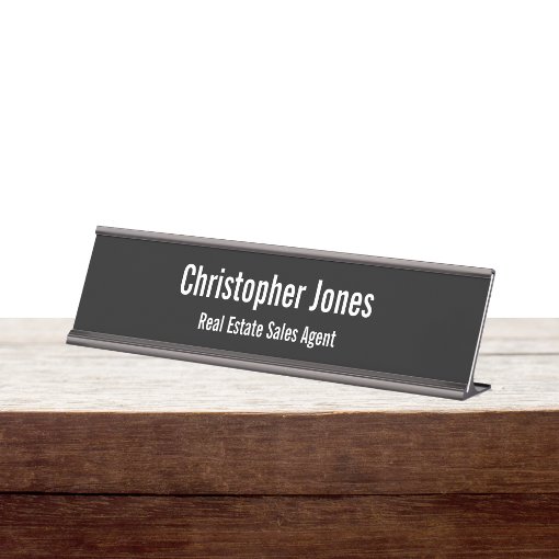 Professional Elegant Simple Office Executive Title Desk Name Plate | Zazzle