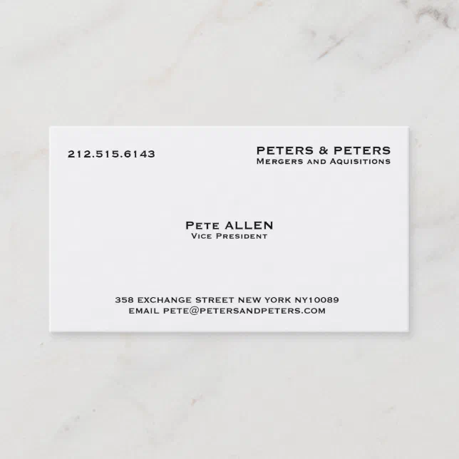 Professional elegant white sophisticated luxury business card | Zazzle