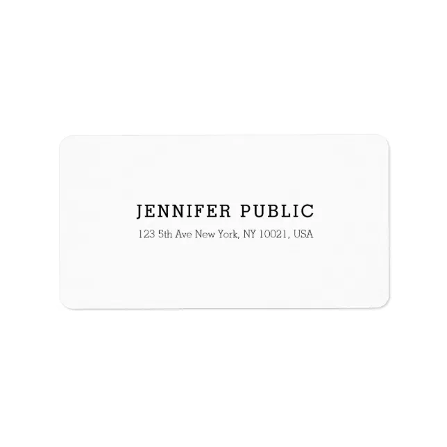Professional Elegant White Template Modern Simple Label | Zazzle