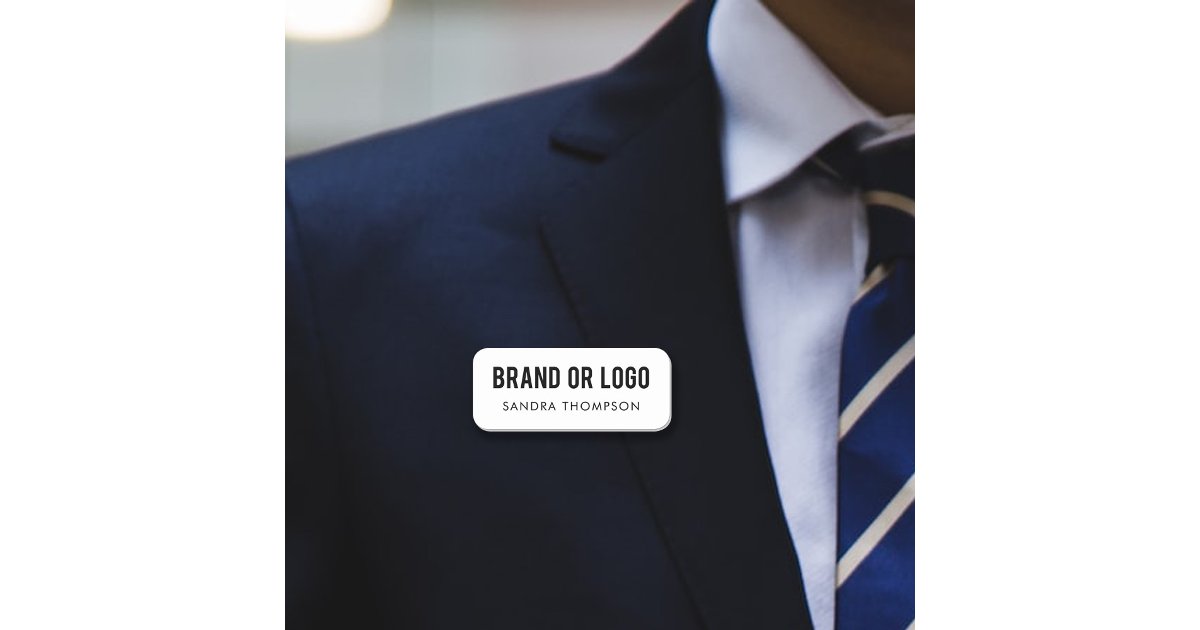 Professional Employee Name Business Logo Name Tag | Zazzle