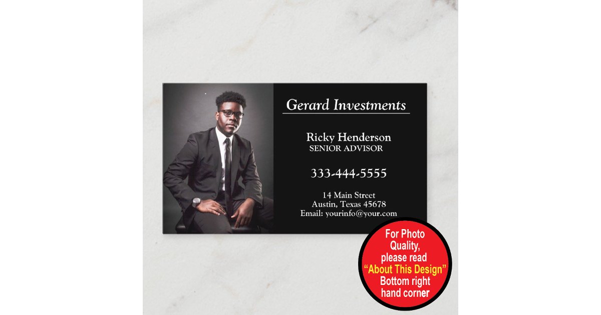 Professional Employee Photo Business Card | Zazzle