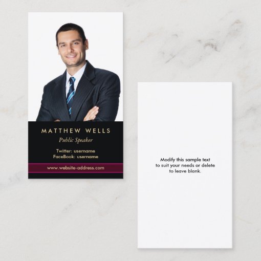 Professional Employee Portrait Photo Business Card | Zazzle