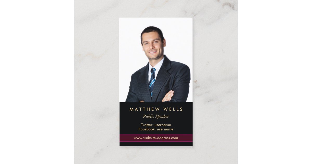 Professional Employee Portrait Photo Business Card | Zazzle