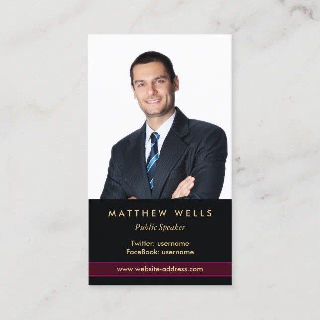 Professional Employee Portrait Photo Business Card | Zazzle