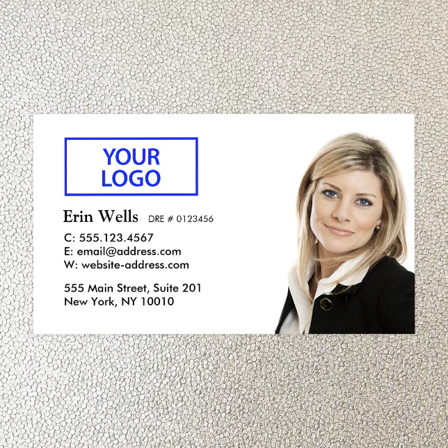 Professional Employee Social Media AddPhoto Logo Business Card | Zazzle
