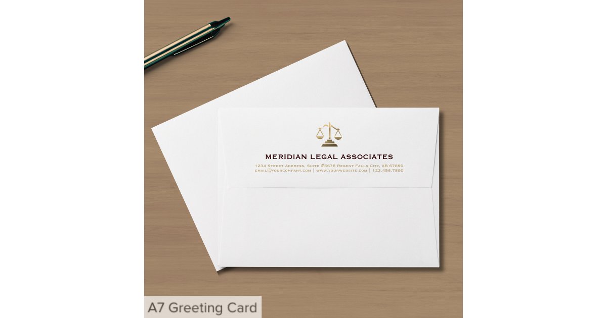 Professional Envelopes with Justice Scale Logo | Zazzle