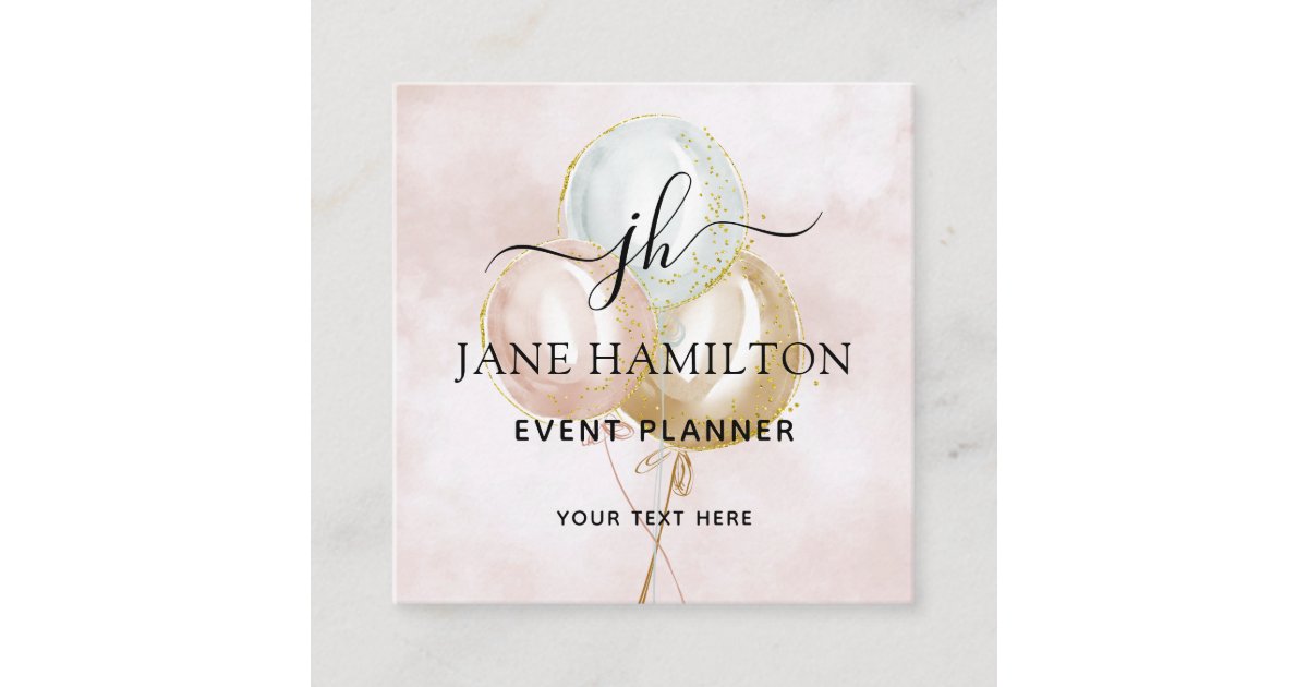 Professional Event Planner Square Business Card | Zazzle