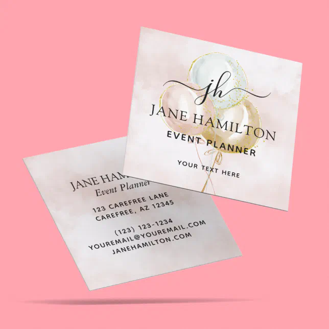 Professional Event Planner Square Business Card | Zazzle