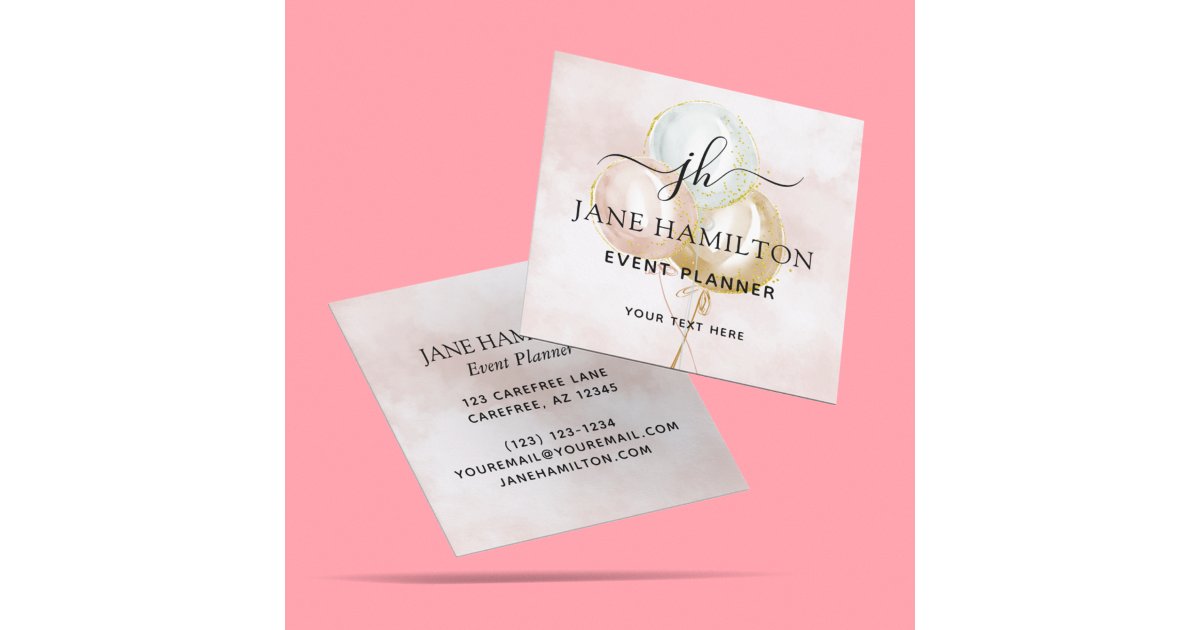 Professional Event Planner Square Business Card | Zazzle