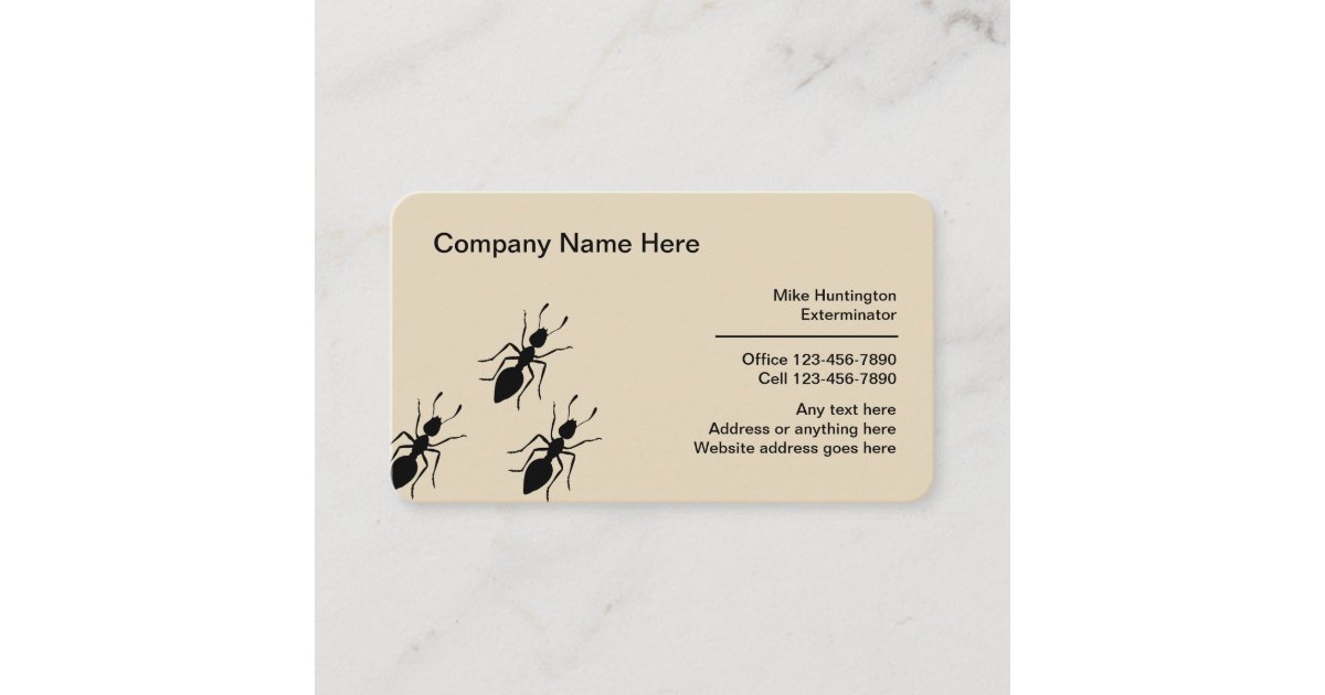 Professional Exterminator And Pest Control Business Card | Zazzle