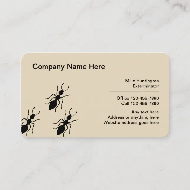 Professional Exterminator And Pest Control Business Card | Zazzle