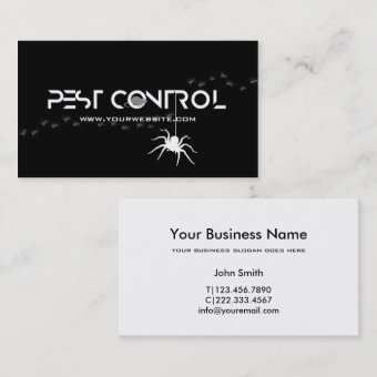 Professional Exterminator Pest Control Black White Business Card | Zazzle