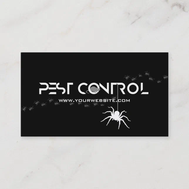 Professional Exterminator Pest Control Black White Business Card | Zazzle