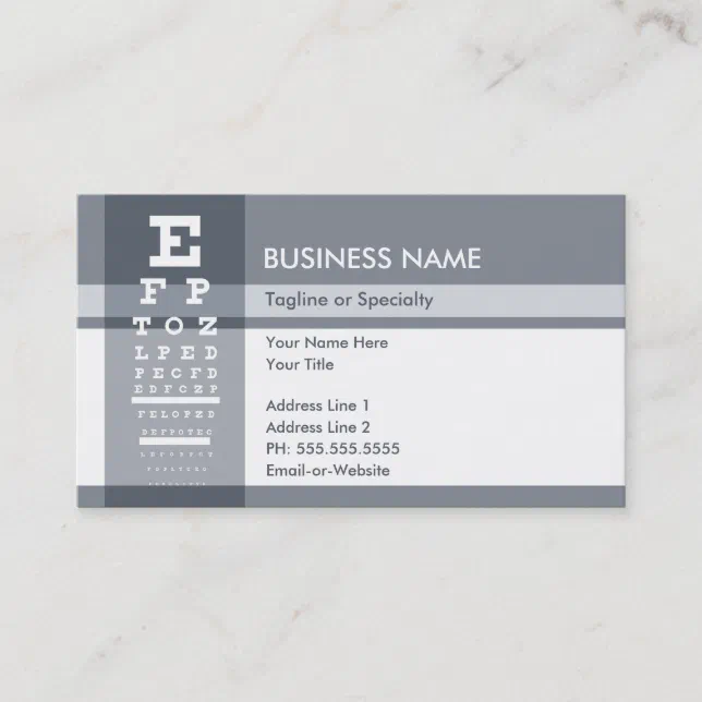 professional eye chart business card | Zazzle