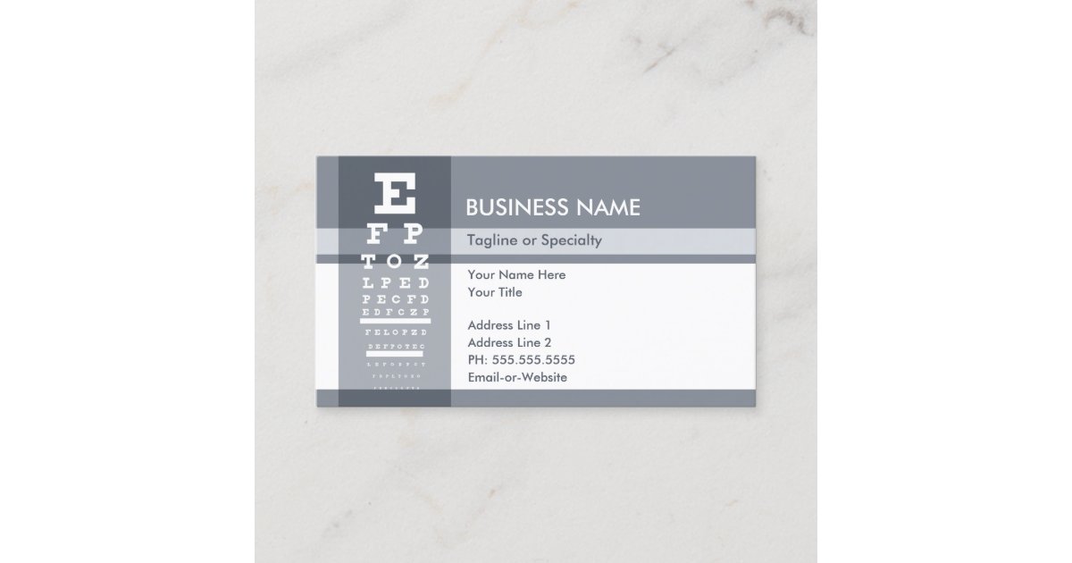 professional eye chart business card | Zazzle
