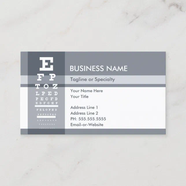 professional eye chart business card | Zazzle