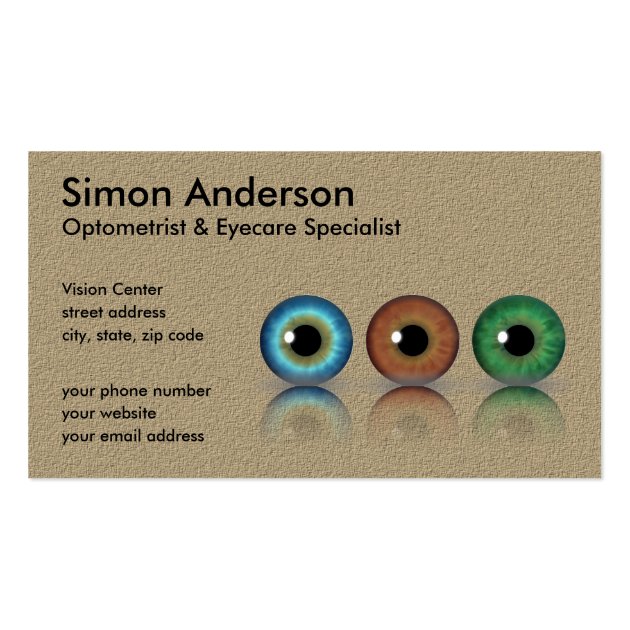 Professional Eyeballs Optometry Business Cards