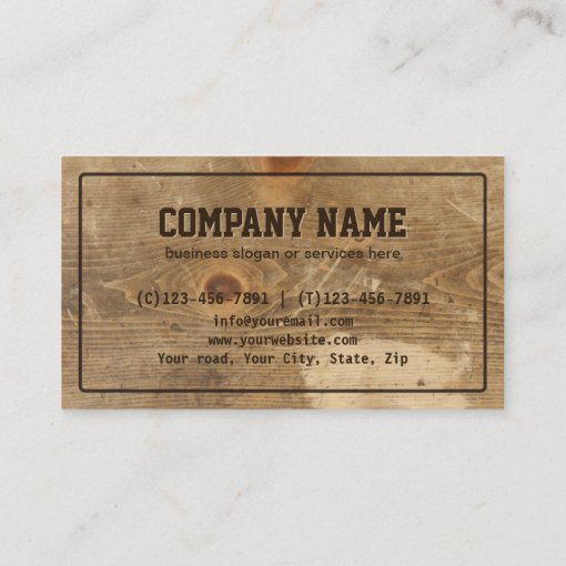 Professional Faux Wood Construction Carpentry Business Card | Zazzle