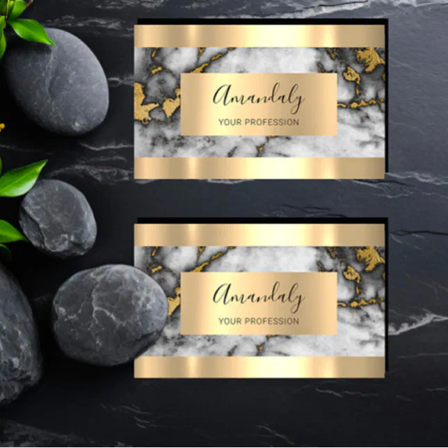 Professional Finance Investment Marble Gold VIP Business Card | Zazzle