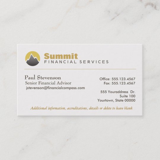 Professional Financial Advisor & Analyst Finance Business Card | Zazzle.com