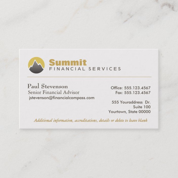 Professional Financial Advisor & Analyst Finance Business Card | Zazzle.com