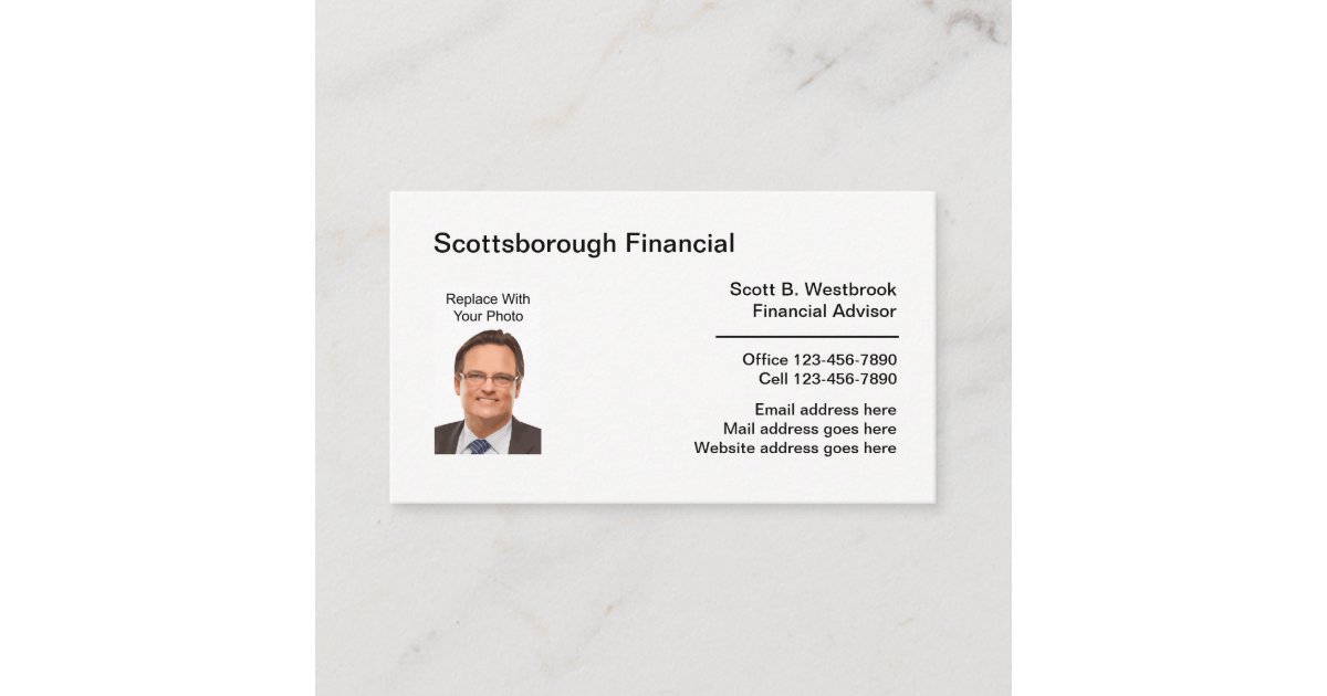 Professional Financial Advisor Business Card | Zazzle