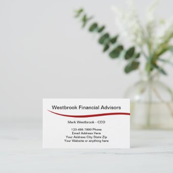 Professional Financial Advisors Business Card | Zazzle