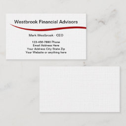 Professional Financial Advisors Business Card | Zazzle