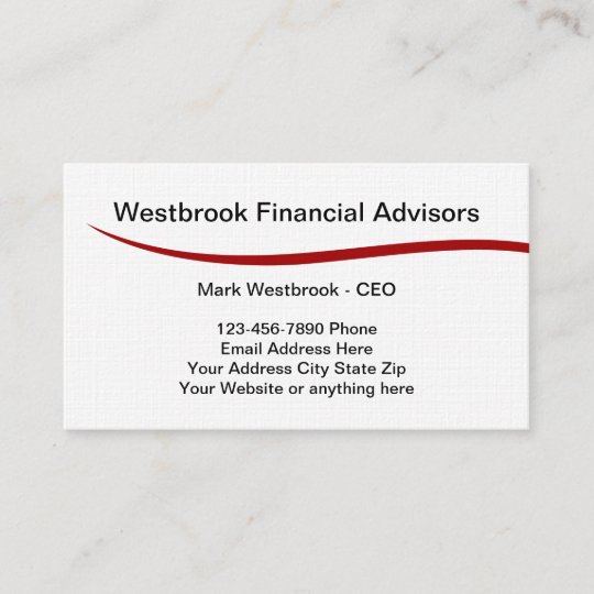 Professional Financial Advisors Business Card | Zazzle.com