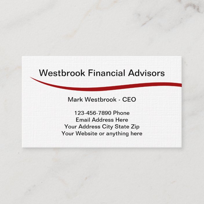 Professional Financial Advisors Business Card | Zazzle.com