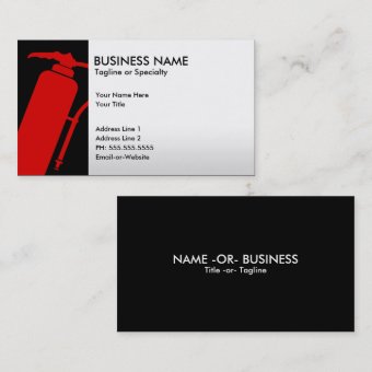 professional fire extinguisher business card | Zazzle