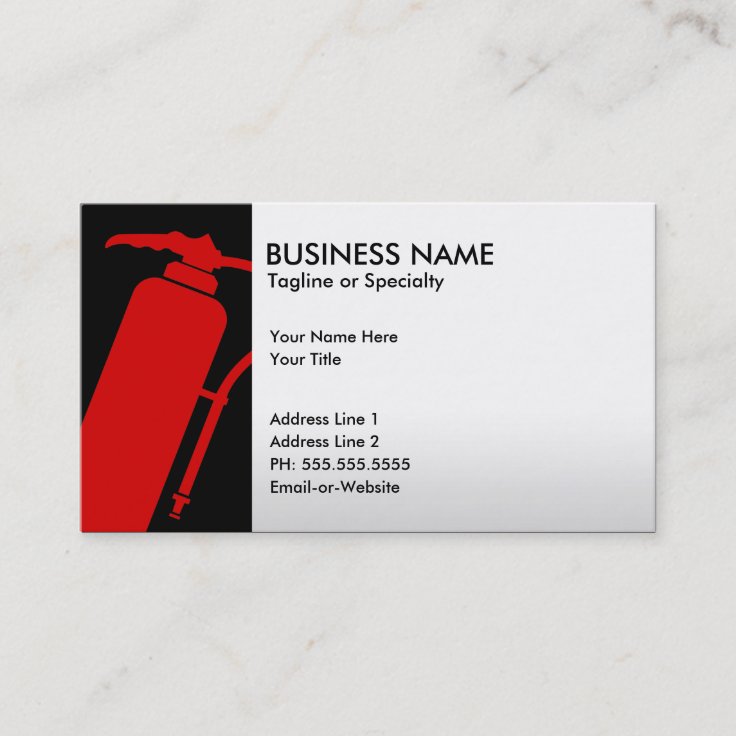 professional fire extinguisher business card | Zazzle