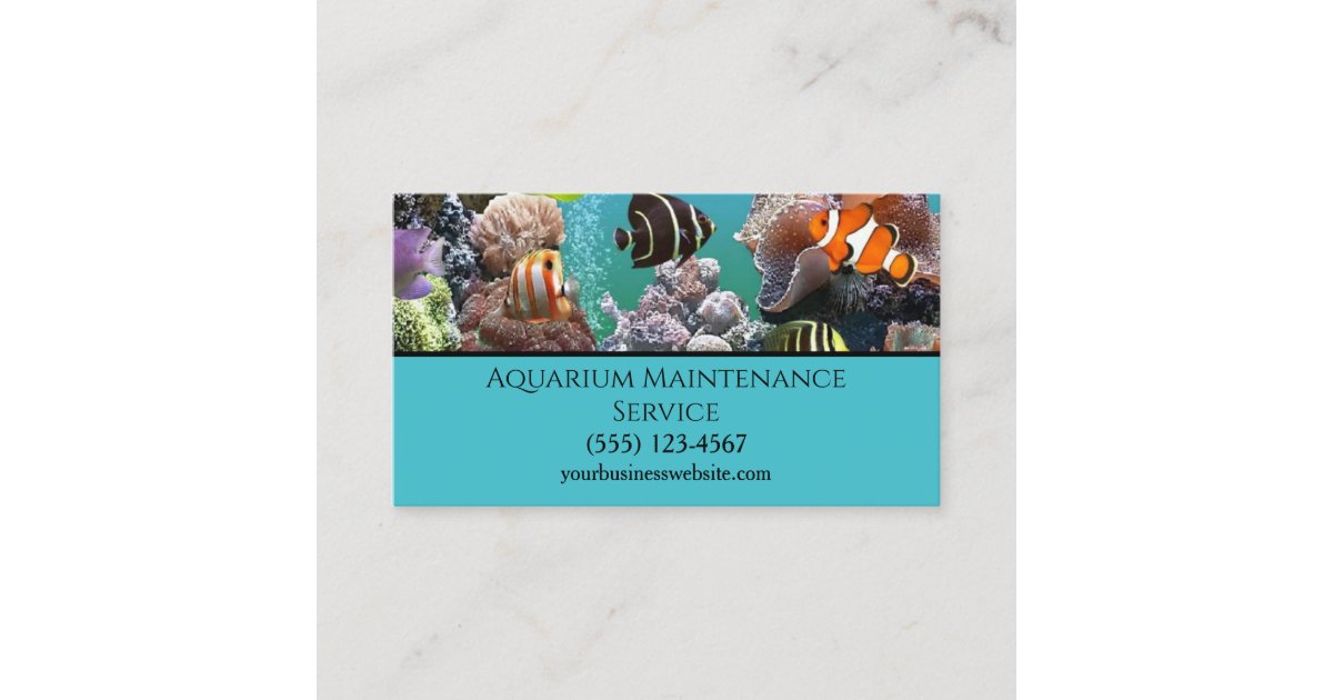 Professional Fish Aquarium Maintenance Service Business Card | Zazzle