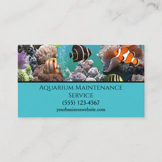 Professional Fish Aquarium Maintenance Service Business Card | Zazzle