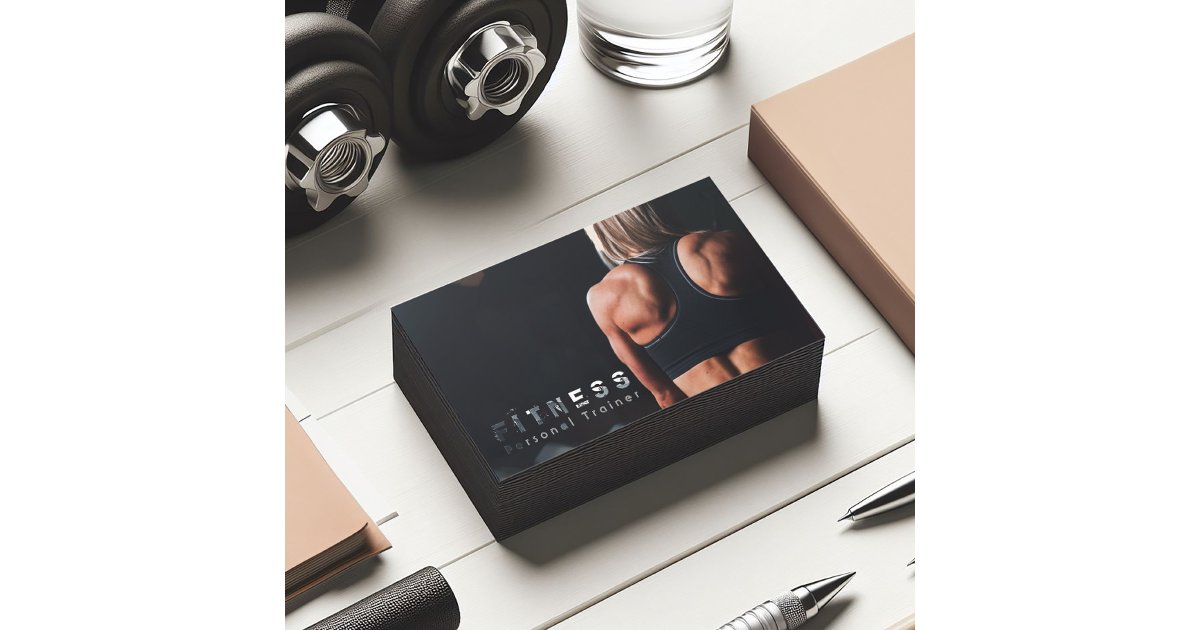 Professional Fitness Personal Trainer muscle Business Card | Zazzle