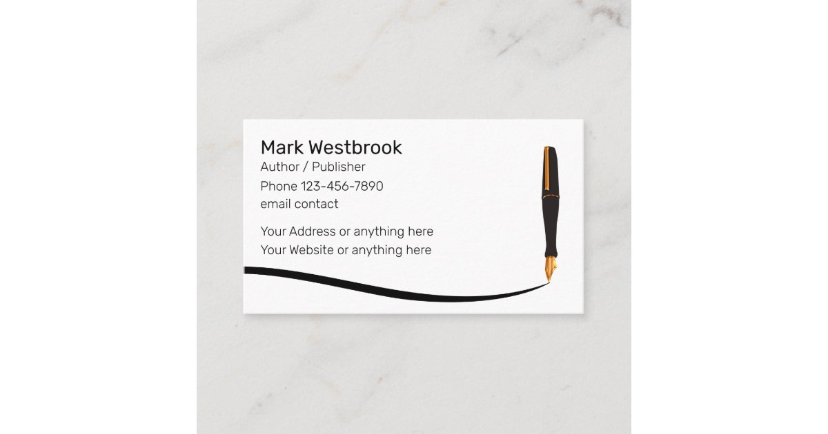 Professional Freelance Writer Author Business Card | Zazzle