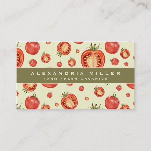 Professional Fruit and Vegetable | Red Tomatoes Business Card | Zazzle