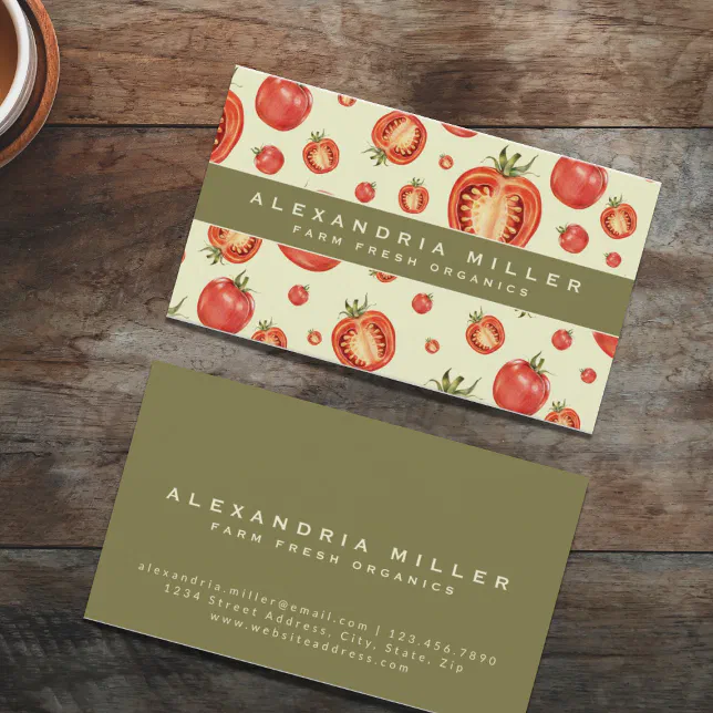 Professional Fruit and Vegetable | Red Tomatoes Business Card | Zazzle