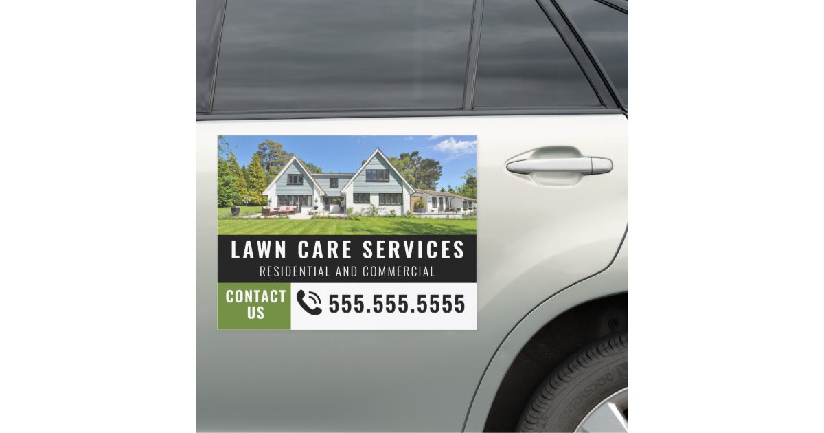 Professional Gardening Lawn Care Landscaping Car Magnet | Zazzle