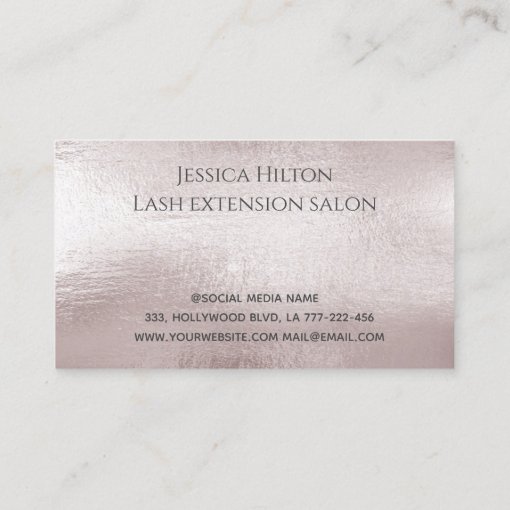 Professional glamorous chic soft pink foil makeup business card | Zazzle