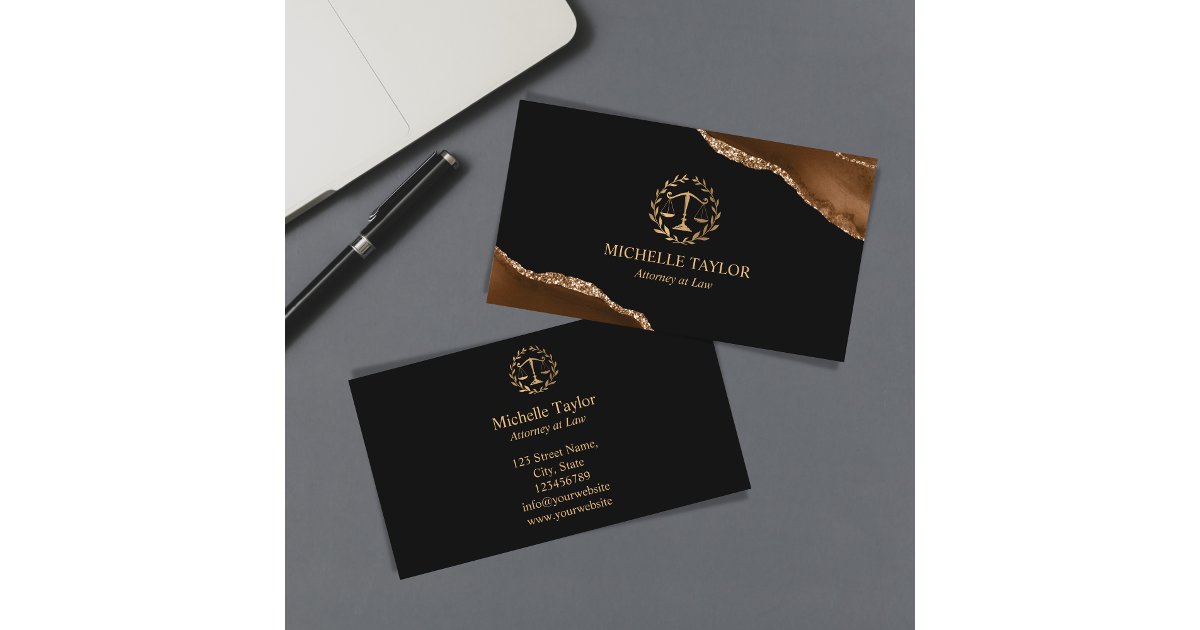 Professional Gold Attorney at Law Office Lawyer Business Card | Zazzle